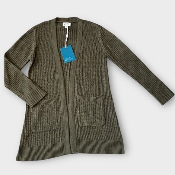 Market and Spruce | Sweaters | Market Spruce Waffle Knit Open Cardigan ...